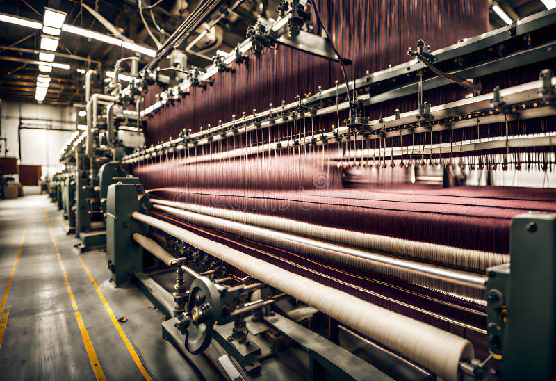 An Old Industrial Cloth Weaving Machine in a Factory Building Stock ...
