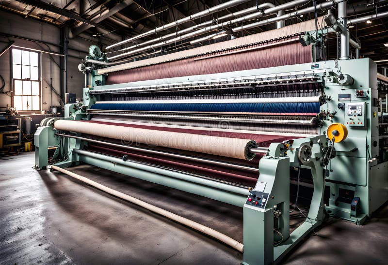 Old Industrial Cloth Weaving Machine in a Factory Building Stock ...