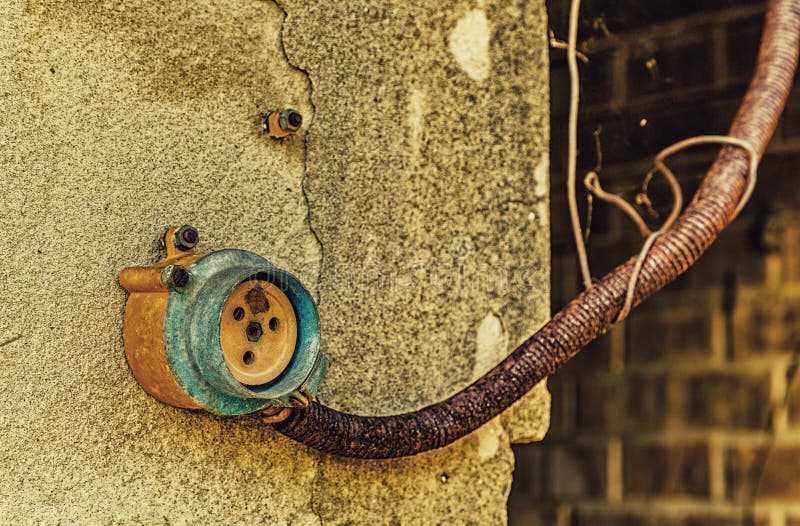 Old Industrial Electrical Socket Stock Image - Image of electricals ...