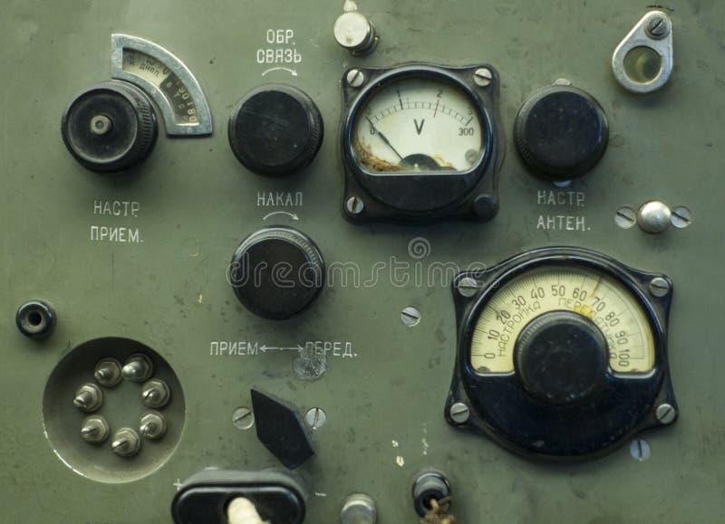Old Industrial Electronics Gauge Instruments Stock Image - Image of ...