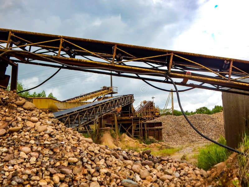 Old Industrial Plant for Mining Gravel Stock Image - Image of railway ...