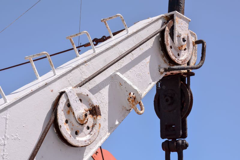 Old Industrial Puley stock photo. Image of pulley, rope - 123705384