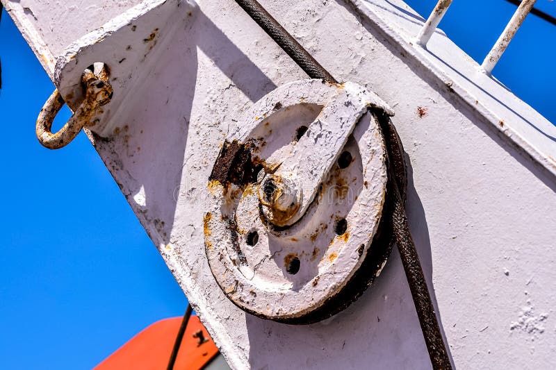 Old Industrial Puley stock photo. Image of vintage, rope - 312457388