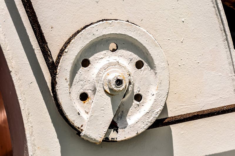 Old Industrial Puley stock photo. Image of rigging, metal - 347526834