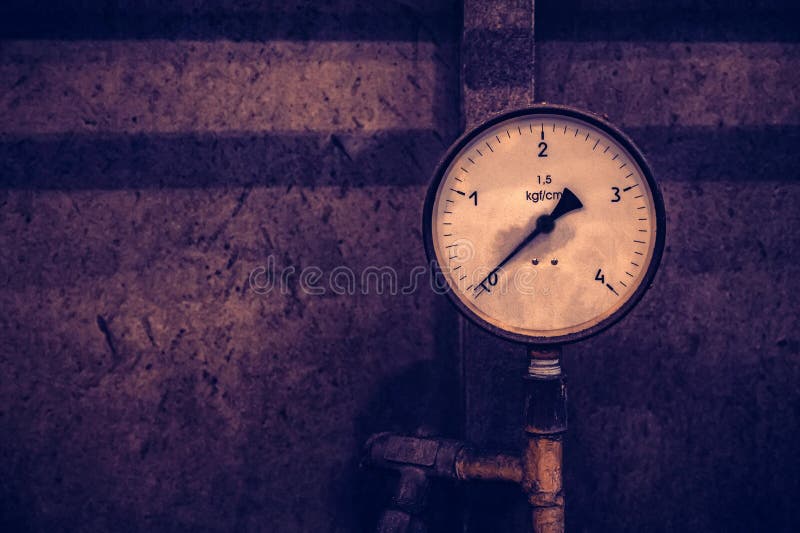 Close Up Image of Industrial Barometer on Grunge Background Stock Photo ...