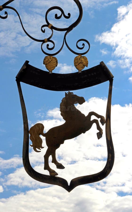 Old inn sign with a horse stock image. Image of outdoors - 98243689