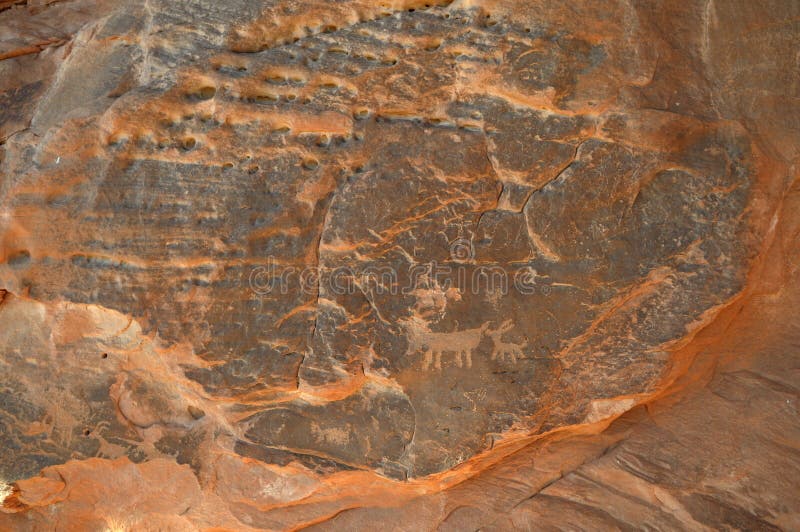 Old Inscription and Symbols in the Desert Stock Photo - Image of ...
