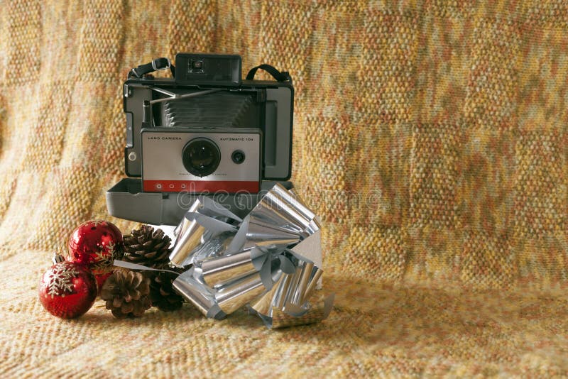 Old Instant Camera with Christmas Decorations Stock Photo - Image of ...