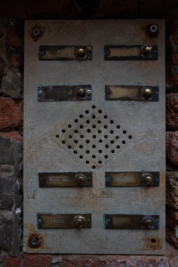 Aged Intercom for Apartment Building Stock Image - Image of apartment ...