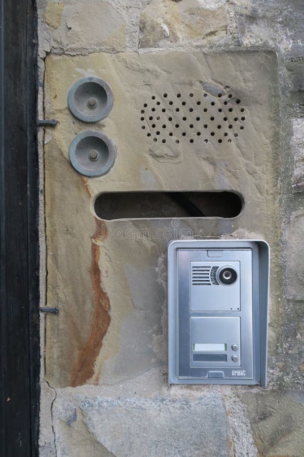 Circular Intercom Speaker stock image. Image of high - 80600339