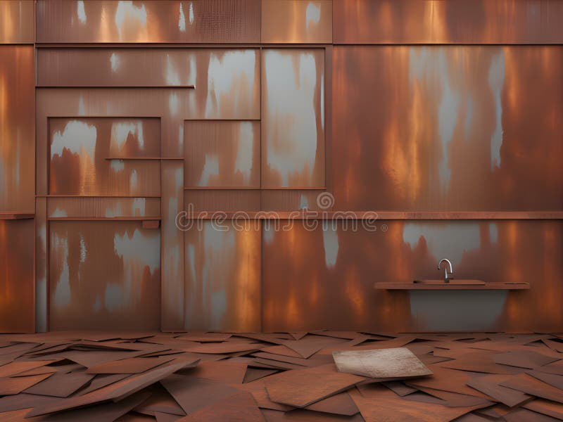 Old Interior Design of a Rusty Room Stock Illustration - Illustration ...
