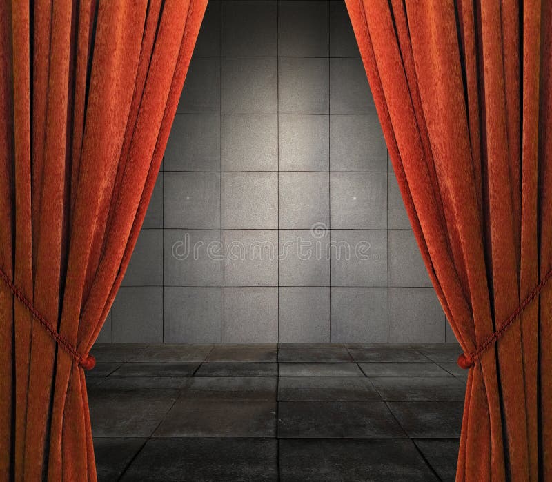 Old interior with curtains stock image. Image of material - 237312277
