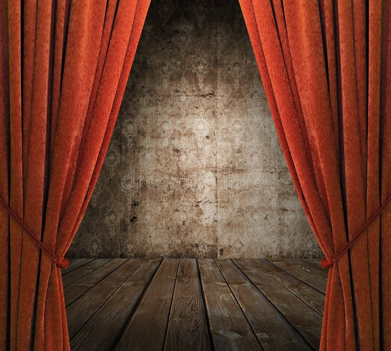 Old interior with curtains stock photo. Image of curtain - 215195570