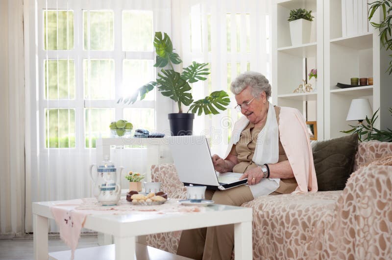 Old internet user stock photo. Image of chat, cheerful - 79976404