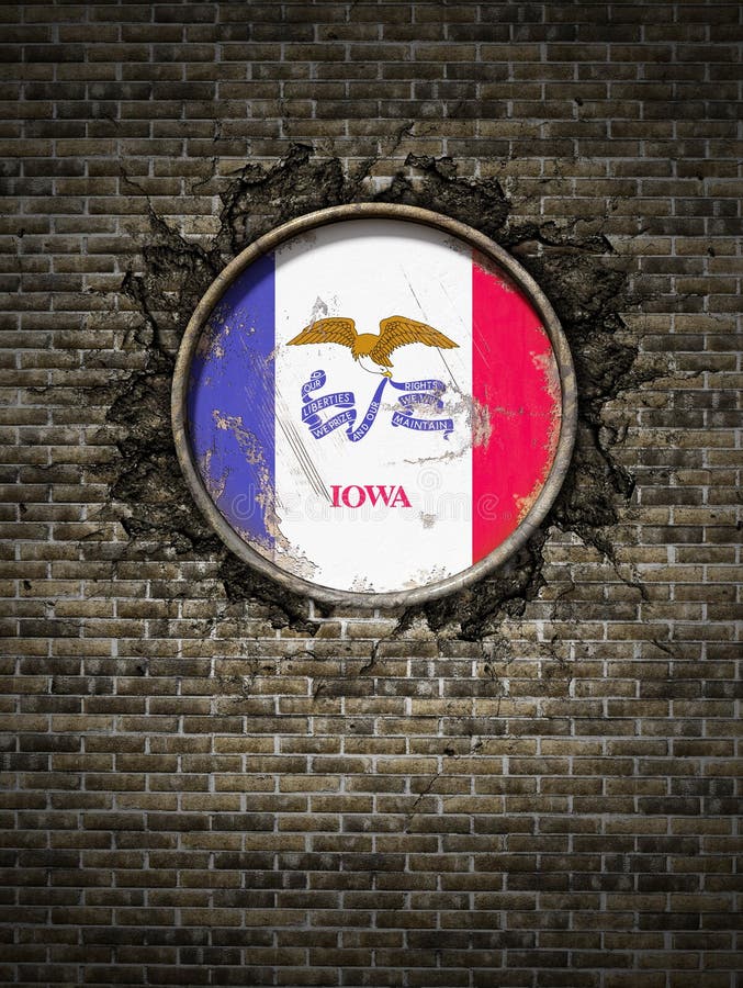 Old Iowa Flag in Brick Wall Stock Illustration - Illustration of ...