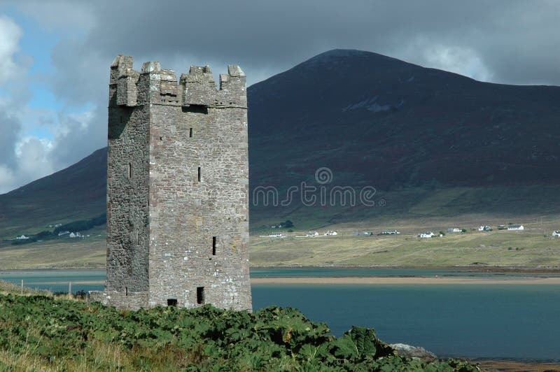 Old Irish castle tower stock photo. Image of ruin, hill - 2129036