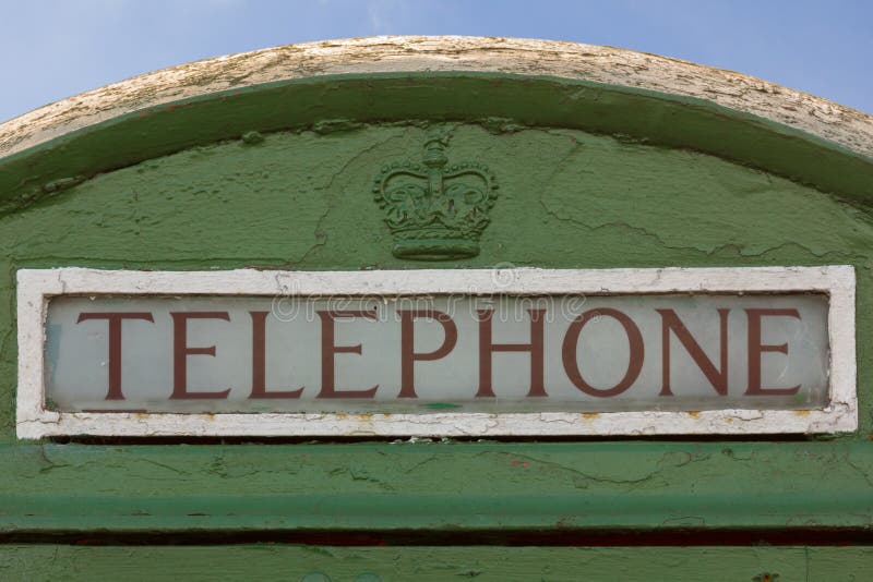 Detail of an Old Telephone Booth with British Crown. Dublin. Ireland ...
