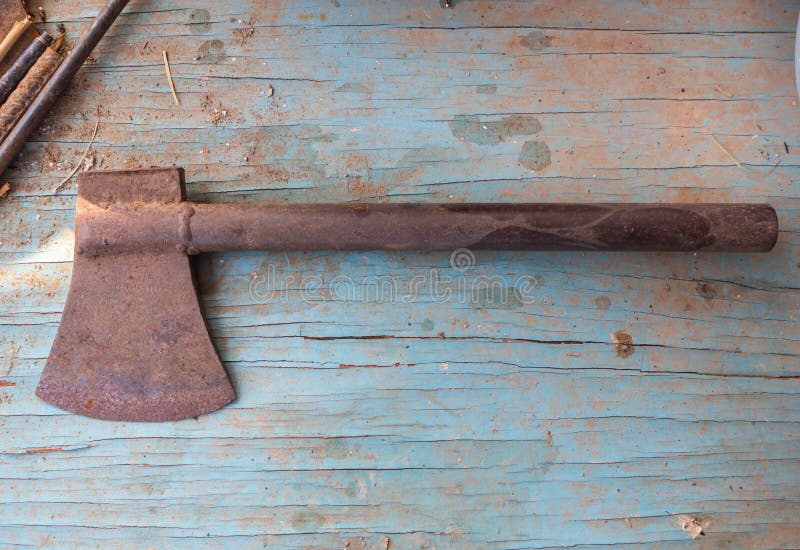 An old iron ax stock photo. Image of background, retro - 185210108