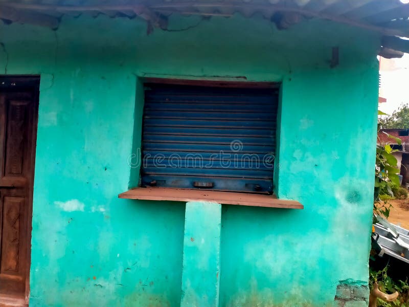 Old Iron Blue Colour Shutter. Stock Image - Image of shutt, house ...