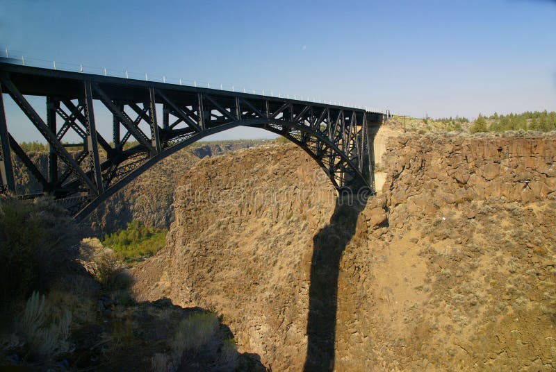 Old Iron Bridge Over the Crooked River Canyon Stock Image - Image of ...