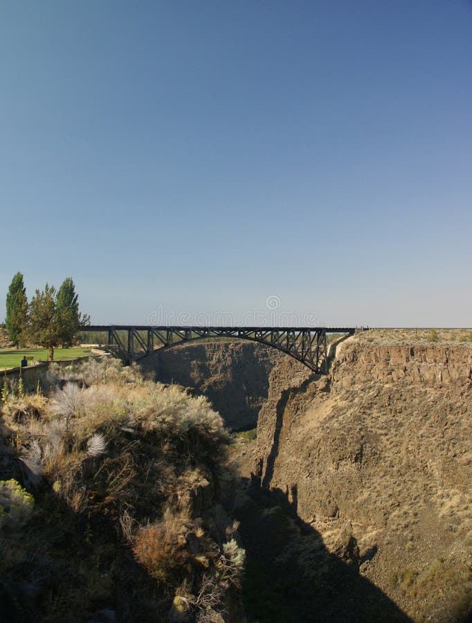 Old Iron Bridge Over the Crooked River Canyon Stock Photo - Image of ...