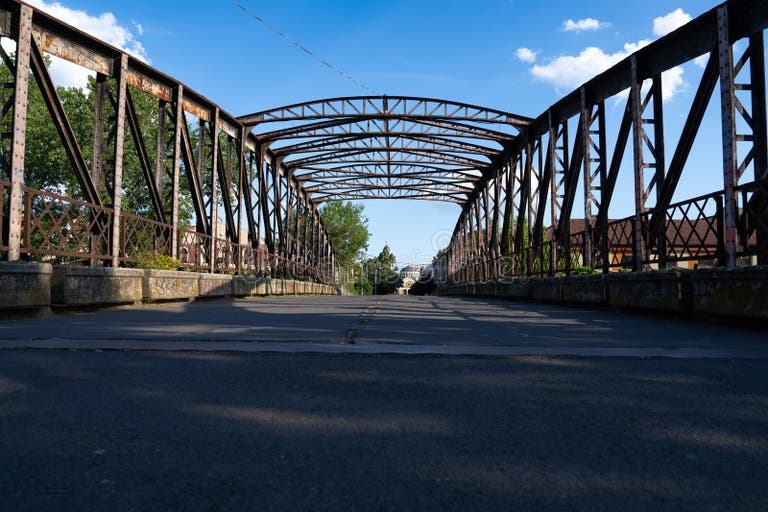 Old Iron Bridge Over the River, Timisoara, Bega, Romania Stock Image ...