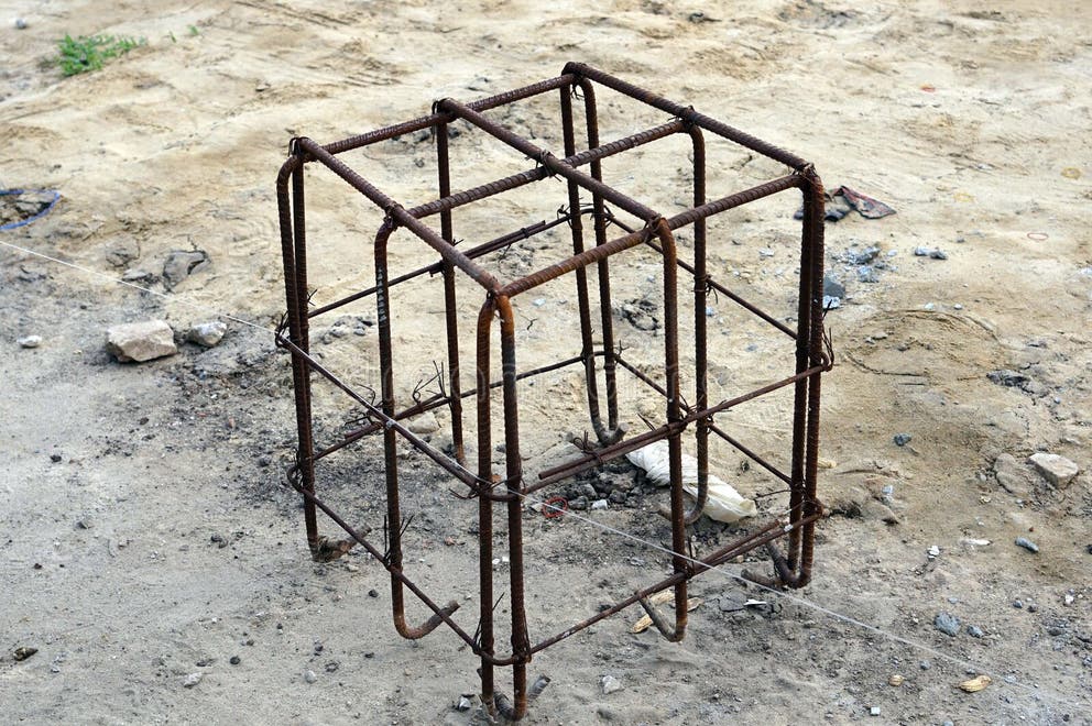 Old Iron Cage on the Ground on the Grounds in the Construction Site ...