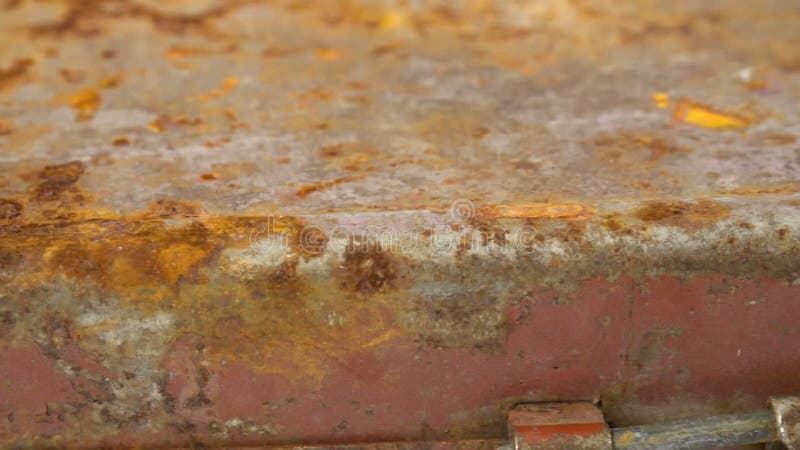 A Rusty Iron Box with Peeled Paint. Dolly Shooting Stock Footage ...
