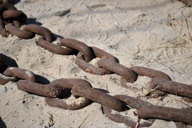 Iron rusty chain. stock photo. Image of steel, link - 109408180