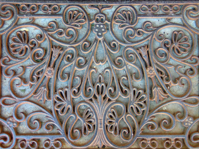 Old iron doormat stock image. Image of home, house, cast - 4256387