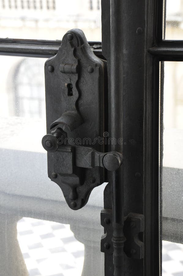 Old Iron Gate with Omen for Key Stock Photo - Image of access, black ...