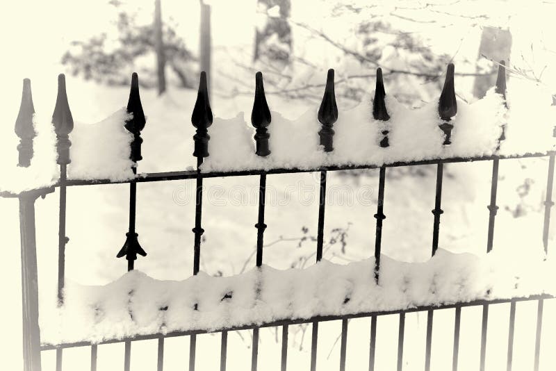 Old Iron Gate in the Snow stock photo. Image of gateway - 137137202