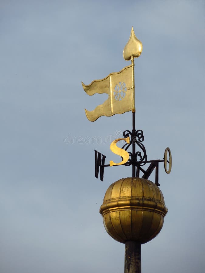 Old iron gold weather vane stock image. Image of indicator - 67831995