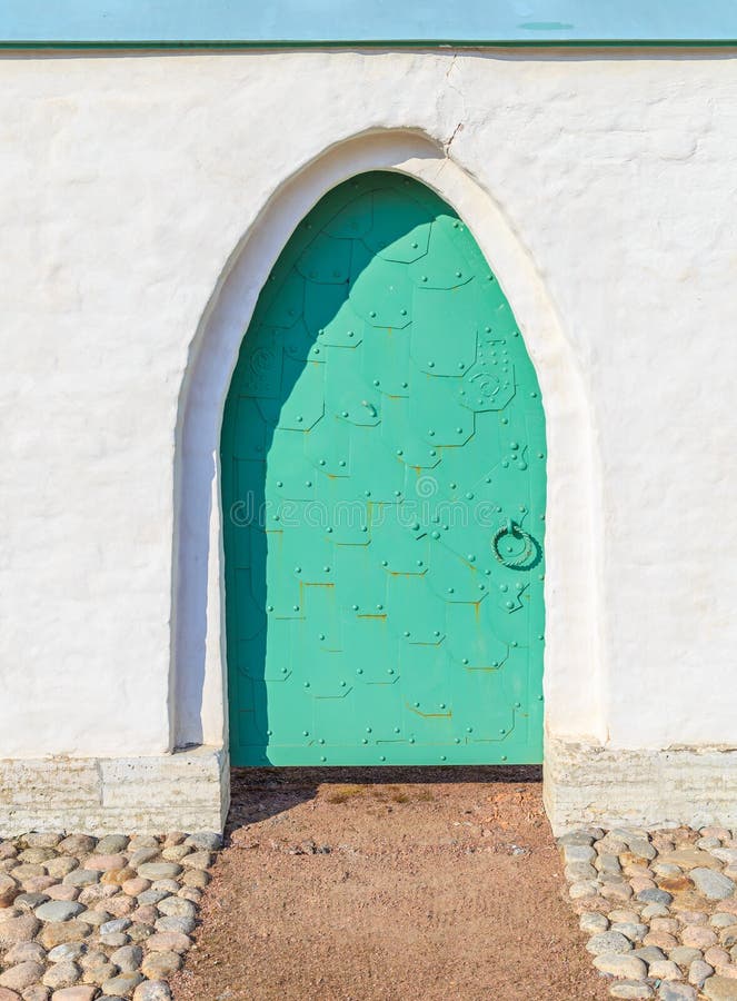 Old iron green gate stock image. Image of decoration - 114593787