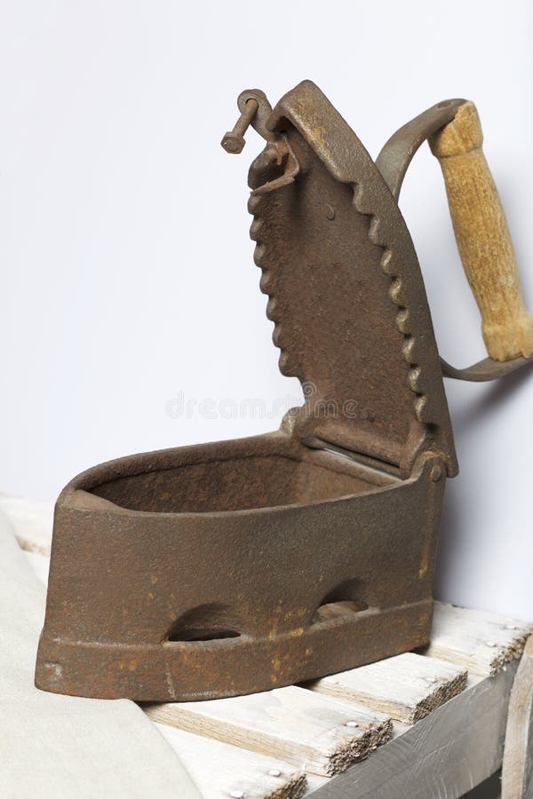 Old Iron, Heated by Hot Coals. Stock Image - Image of metal, handle ...