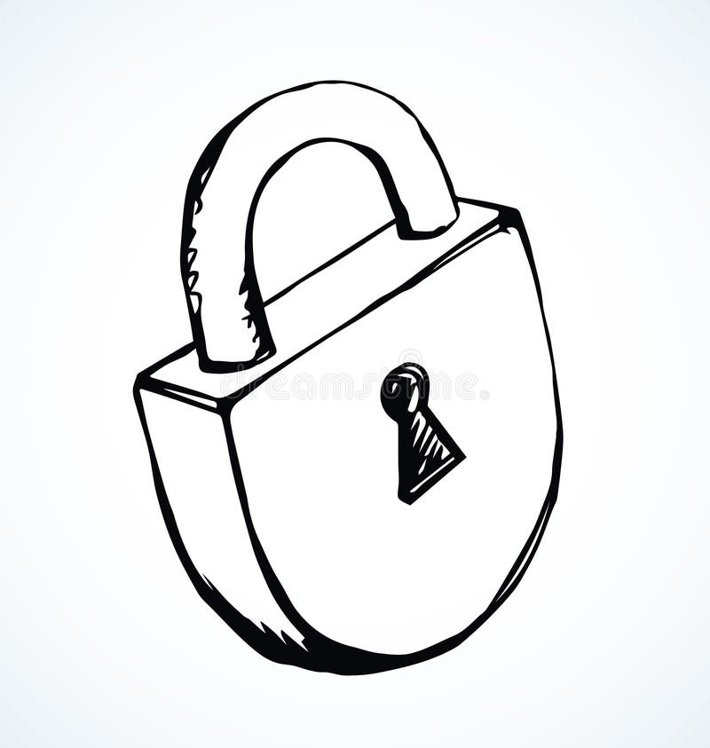 Old Iron Lock. Vector Drawing Stock Vector - Illustration of cartoon ...