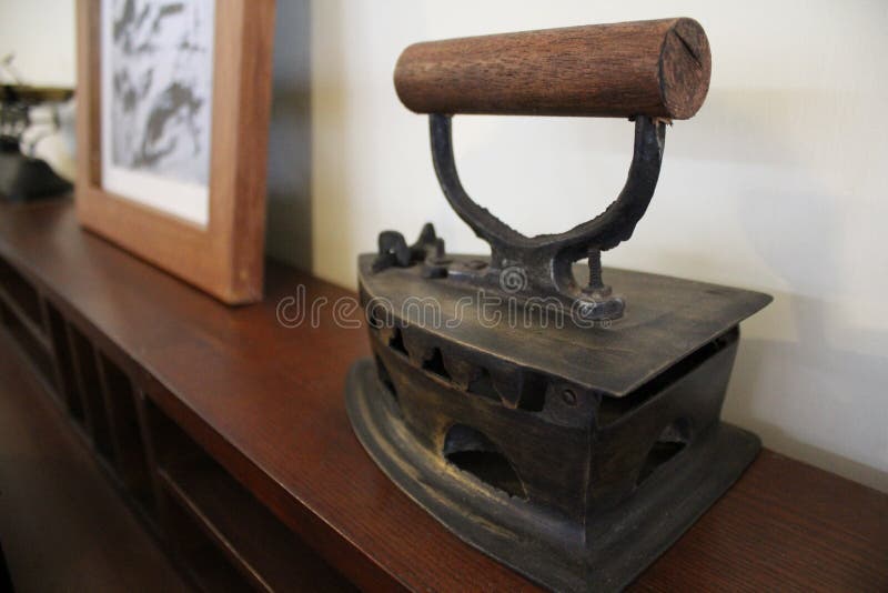 Old Iron Machine on the Table Stock Photo - Image of shelf, lighting ...