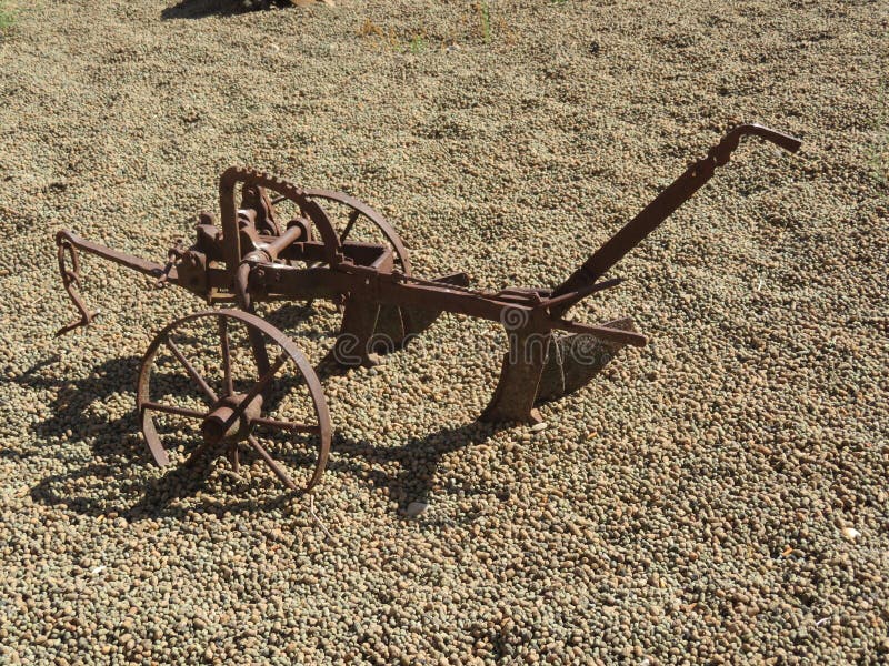 Old Iron Plow Work Field Furrow Plantation Harvest Land Stock Photo ...