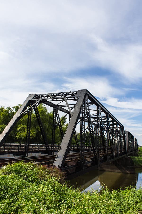 Old Iron Railway Construction Bridge in Lamphun Thailand Stock Image ...