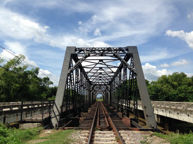 Old Iron Railway Construction Bridge,Lamphun,Thailand Stock Image ...