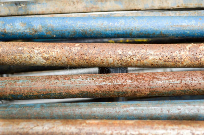 Old Iron Scaffolding in Industry Side Stock Image - Image of ...