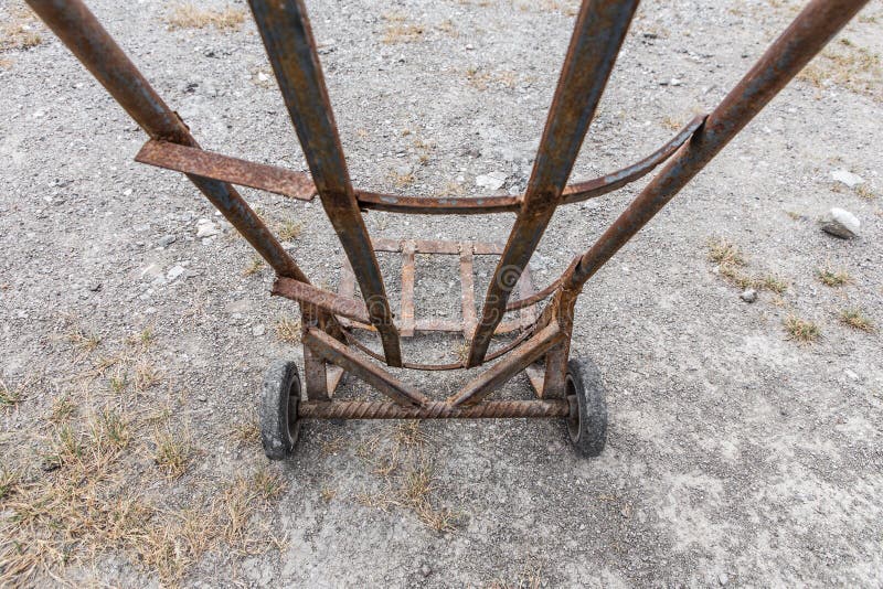 Old iron trolley stock image. Image of tire, iron, steel - 127942543
