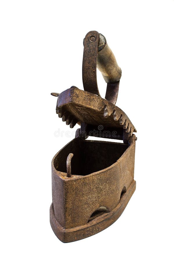 Old Iron on White Background. Vintage Iron. Stock Image - Image of ...