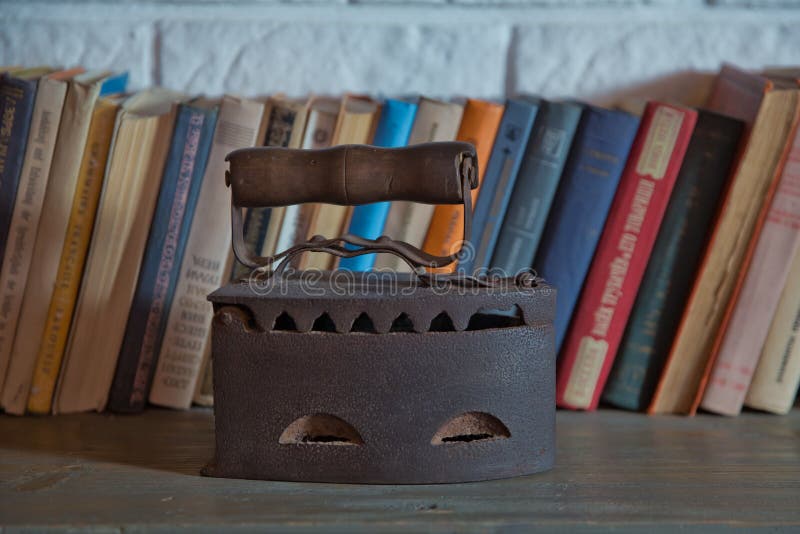 Old Iron on Wood Wall . Antique Iron , Old Iron Stock Photo - Image of ...