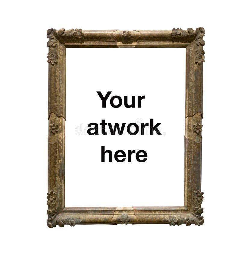 Old Isolated Picture Frame Ready for Insert Stock Image - Image of ...