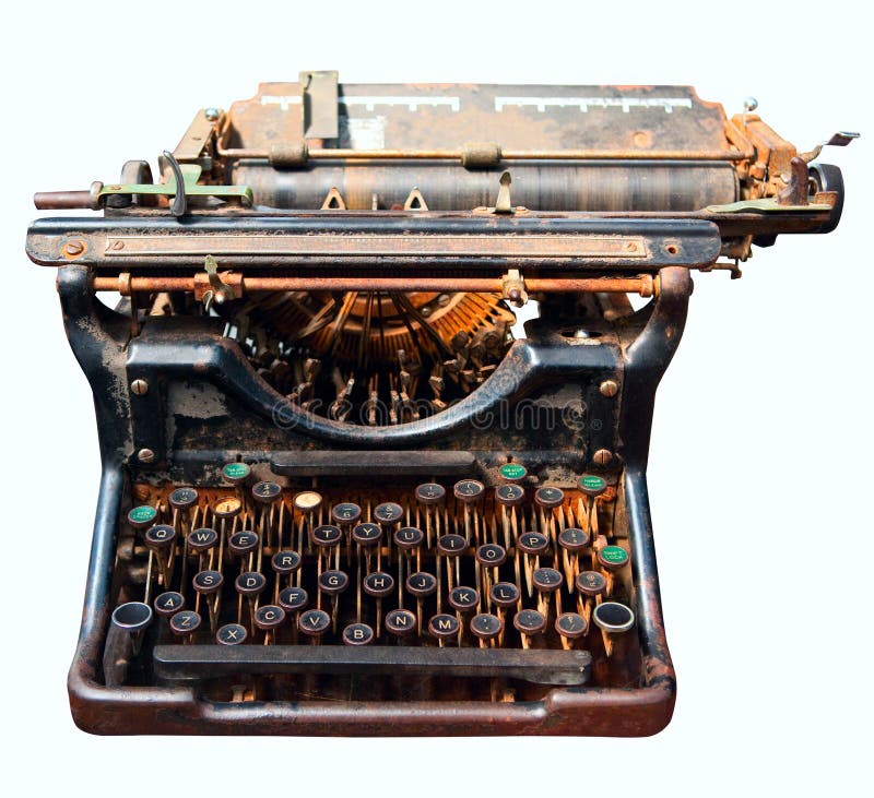 Old Typewriter on a Vintage Wooden Floor Stock Photo - Image of ...