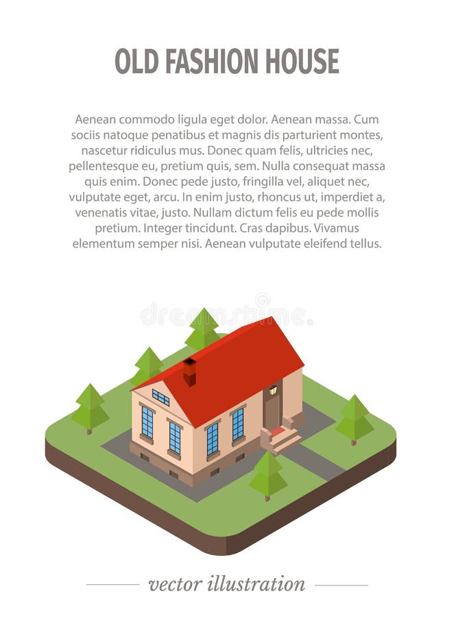Old isometric house stock vector. Illustration of sidewalk - 50417263