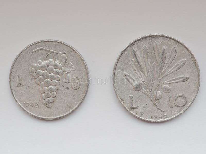 Old Italian coins stock image. Image of italia, retro - 48453327
