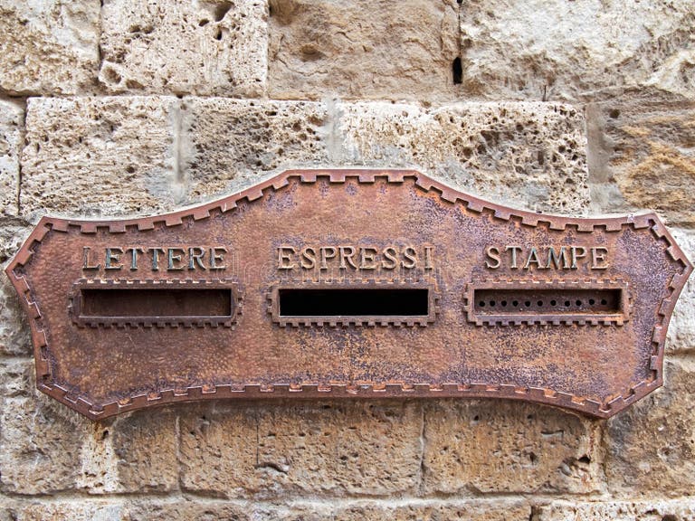 Old Italian Mailbox Oxidized Stock Photo - Image of anozided, postbox ...