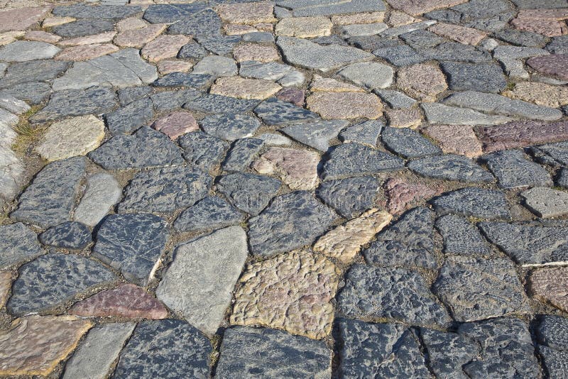 Old Italian Paving Built with Irregularly Shaped Stone Blocks Called ...